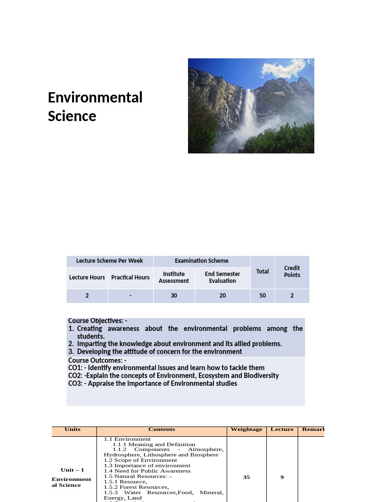Environmental Science Introduction and Natural Resources | PDF | Earth ...