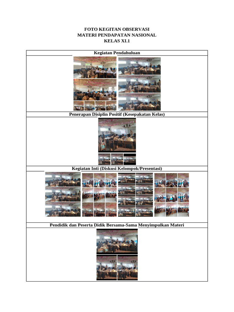 Foto Kegitan Observasi Pendapatan Nasional | PDF