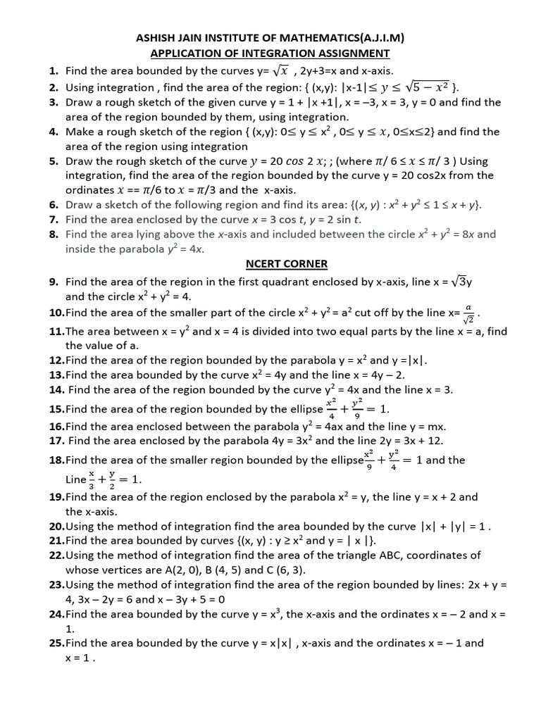 Application of Integration | PDF | Area | Cartesian Coordinate System
