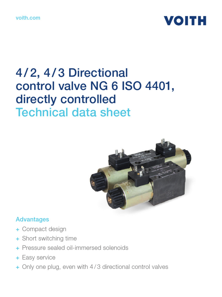 4 / 2, 4 / 3 Directional Control Valve NG 6 ISO 4401, Directly ...