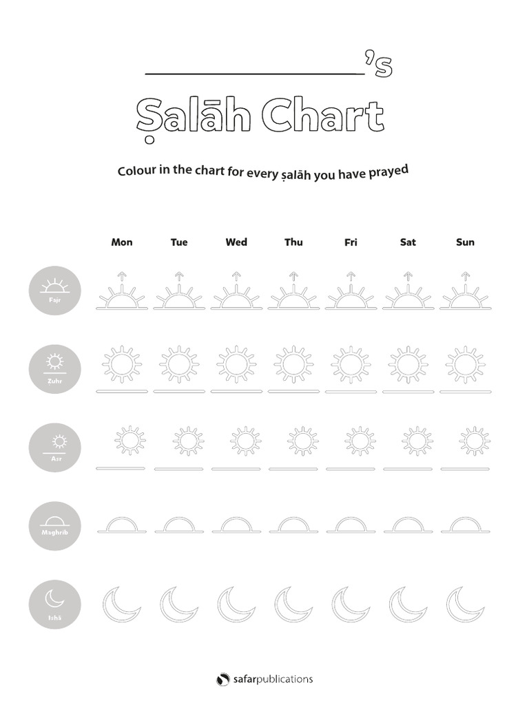 Weekly Salah Chart Colouring Sheet | PDF