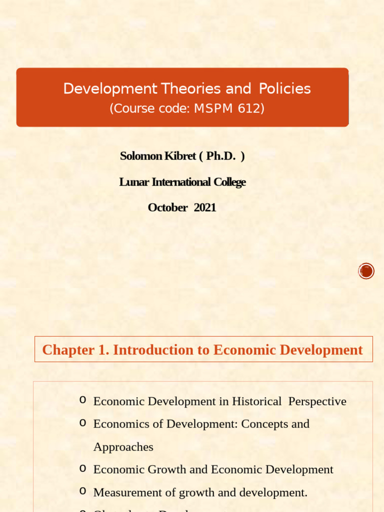 Devt Theories_Ch 1 | PDF | Economics | Economic Growth