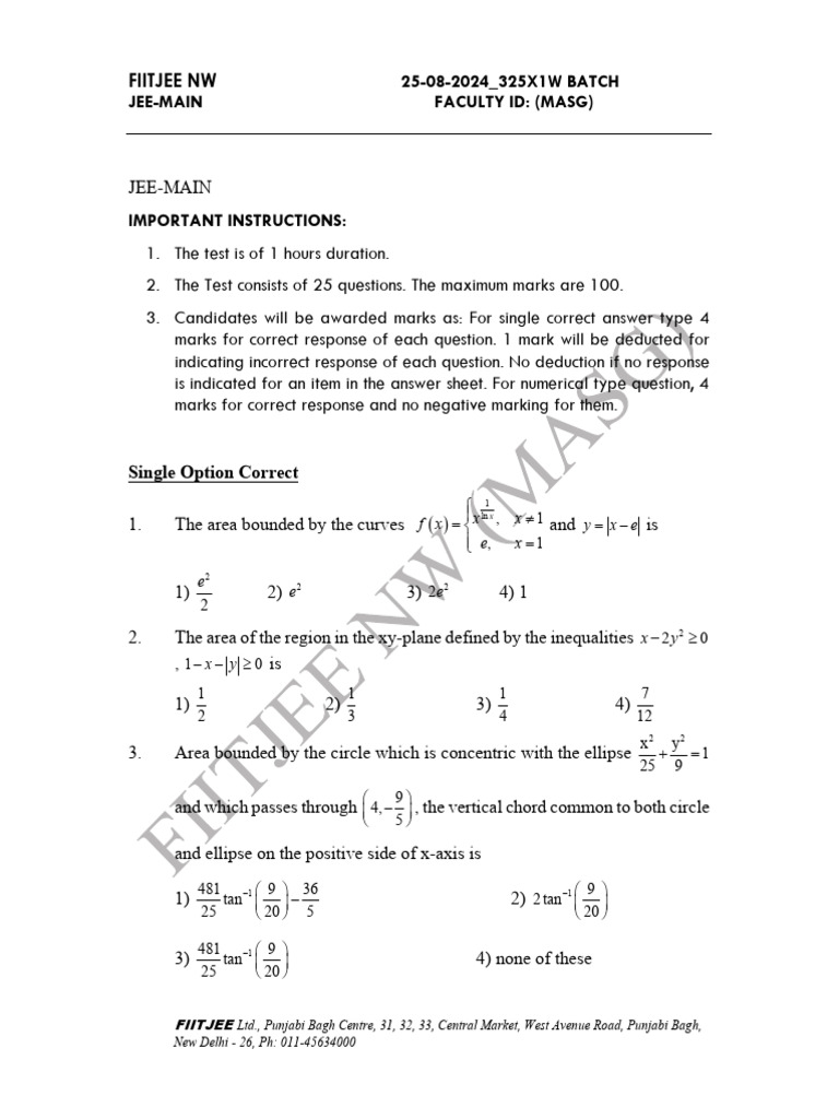 Area 80% de 20% Mains Test | PDF | Area | Mathematics
