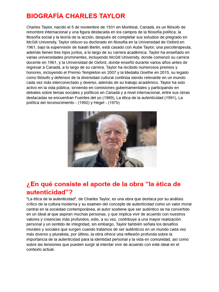 Charles Taylor | PDF | Ciencias sociales