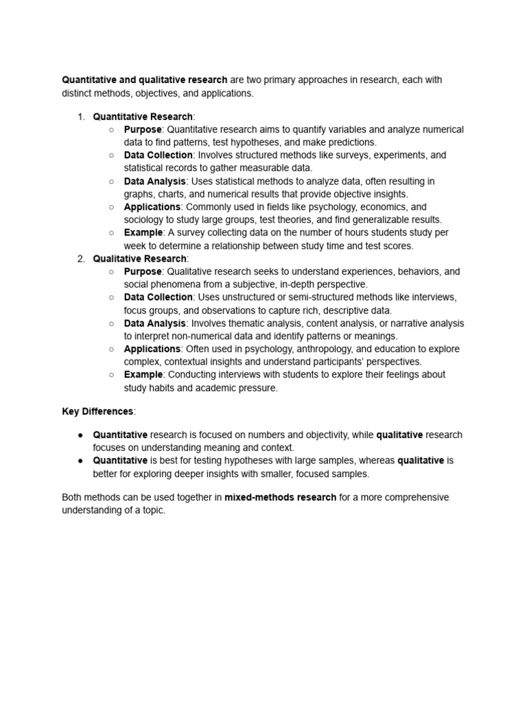 Quantitative vs. Qualitative Research Explained | PDF | Self-Improvement