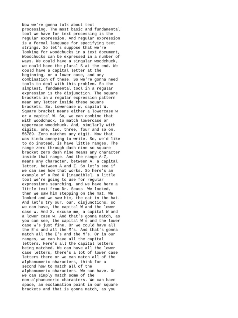 Understanding Regular Expressions in Text Processing | PDF | Regular Expression | Text