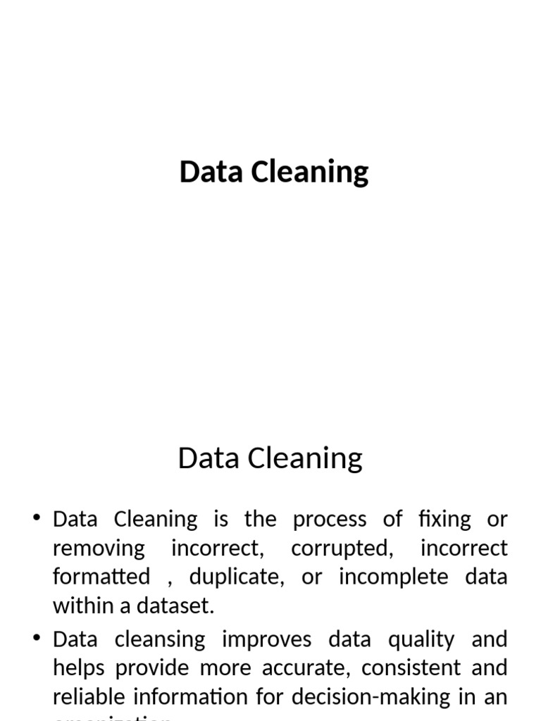 Data Cleaning | PDF | Data | Computing Data Cleaning | PDF | Data | Computing