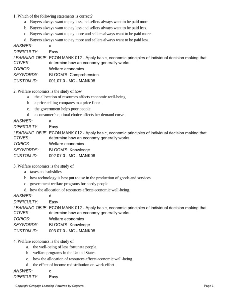 Sec 7.0 MC Consumers Producers and The Efficiency of Markets | PDF ...