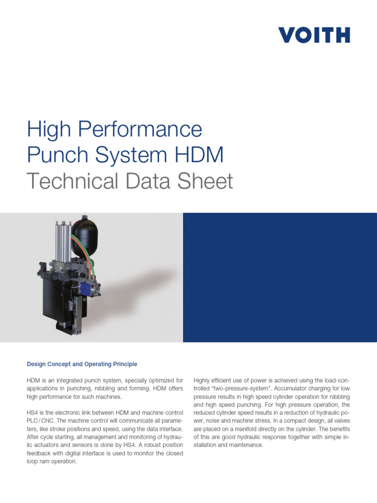High Performance Punch System HDM - Technical Data Sheet | PDF | Feedback | Machines