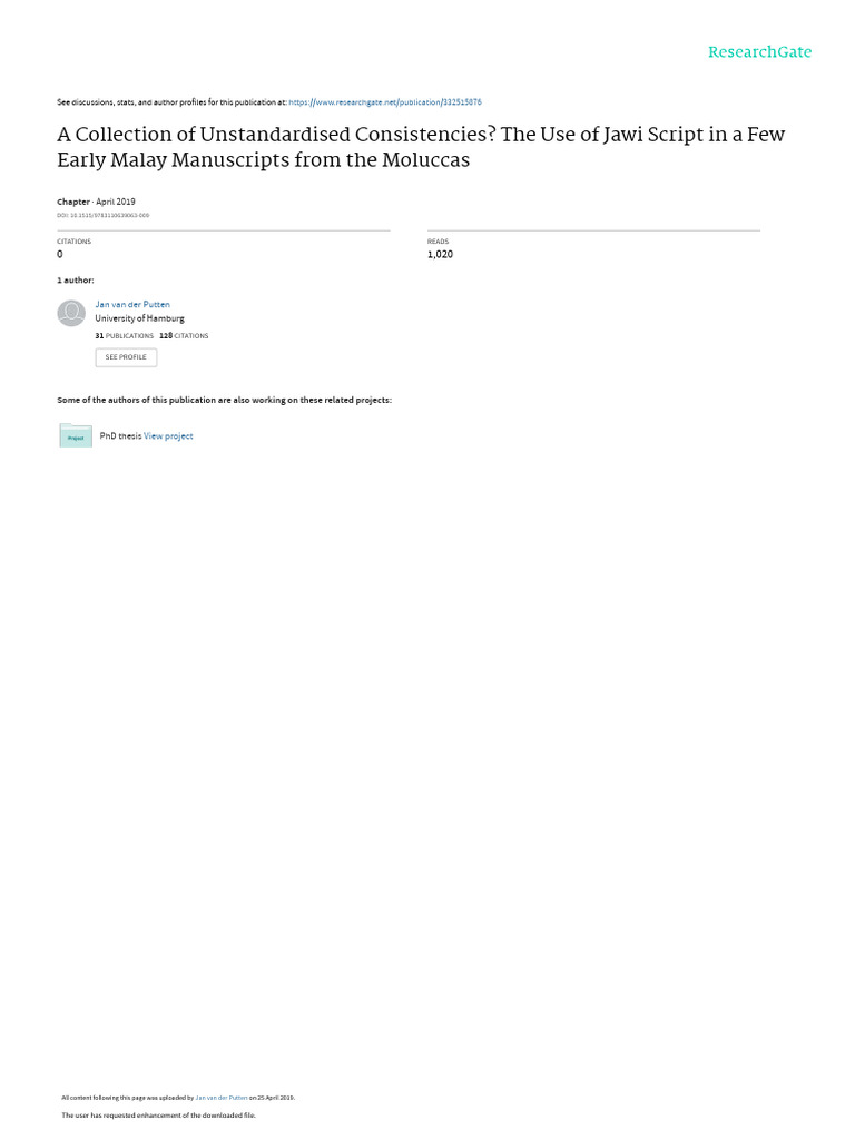 618 - A Collection of Unstandardised Consistencies The Use of Jawi ...