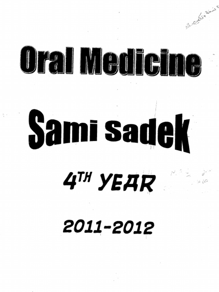 Oral Medicine Sami Sadek - ١٢٠٠٣٣ | PDF | Coagulation | Bleeding