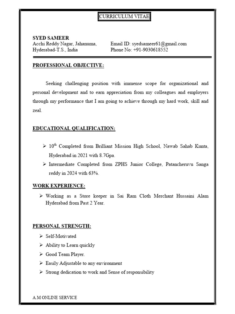 Sameer CV | PDF