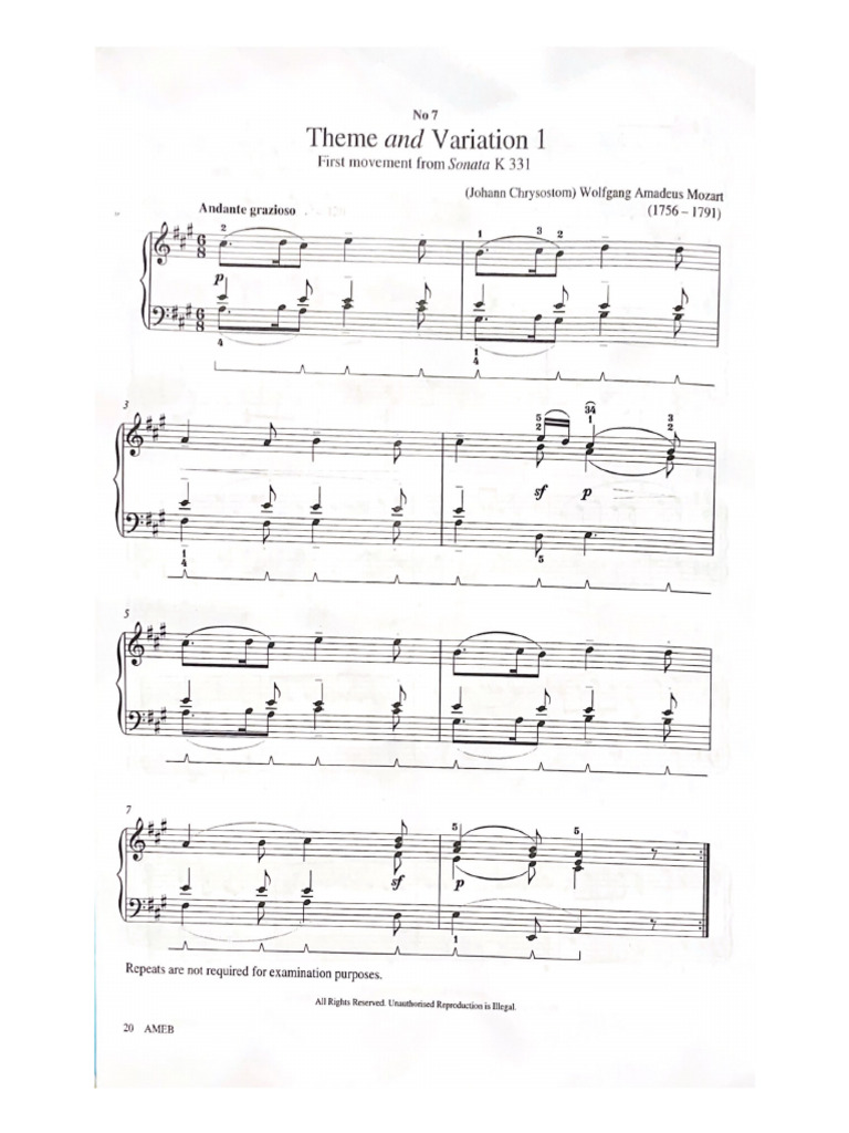 Theme and Variation 1 | PDF