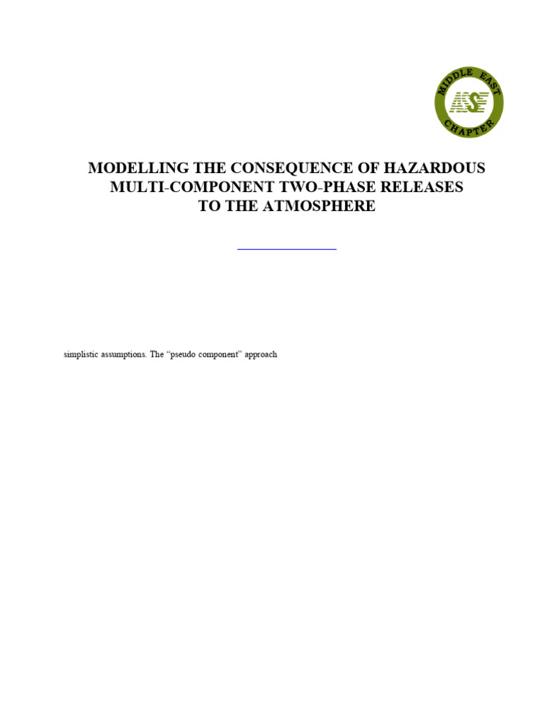 Consequence Modeling of Multicomponents | PDF | Enthalpy | Chemical ...