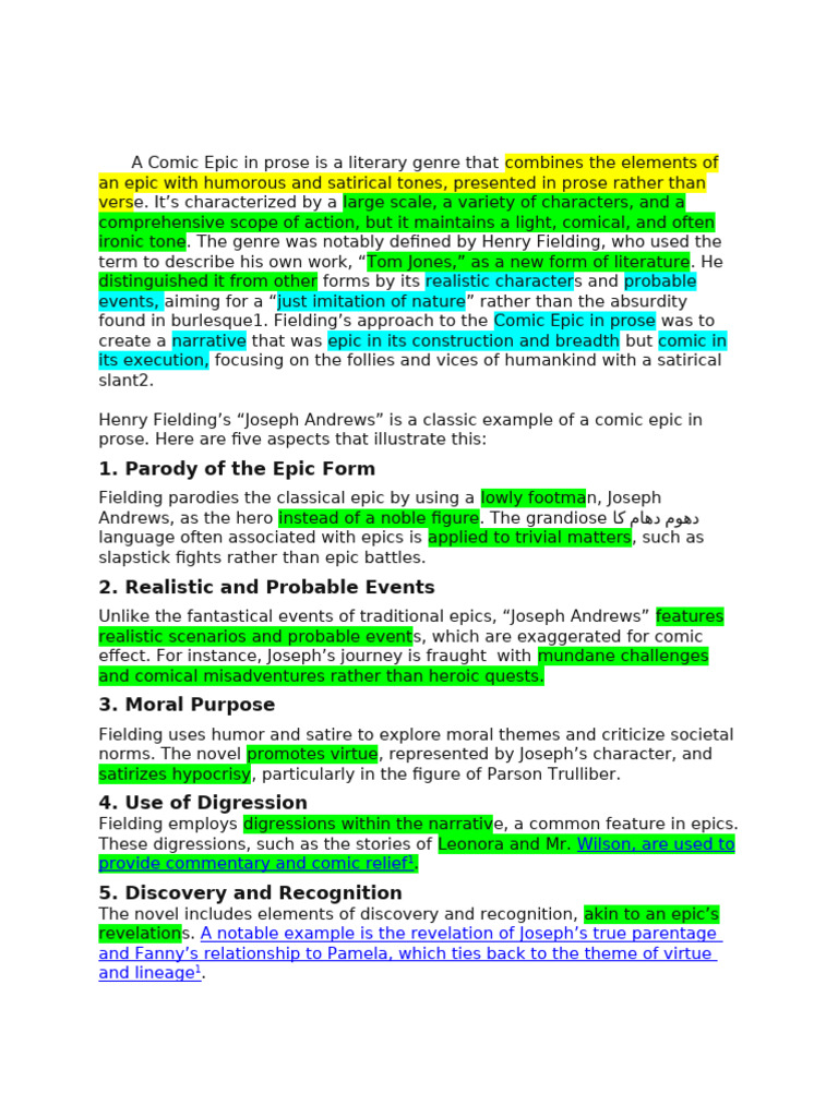 Comic Epic in Prose | PDF | Poetry | General Fiction