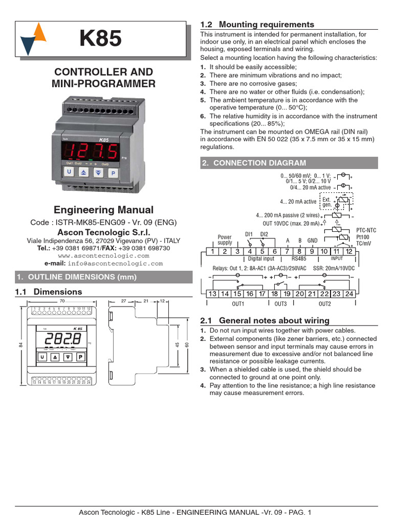 K85-INS-EN | PDF | Relay | Electrical Resistance And Conductance
