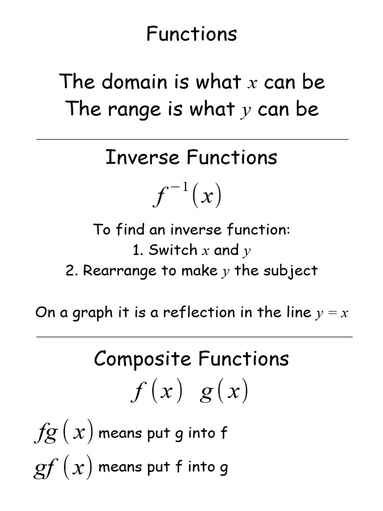 c3 Functions Notes | PDF | Teaching Methods & Materials | Science ...