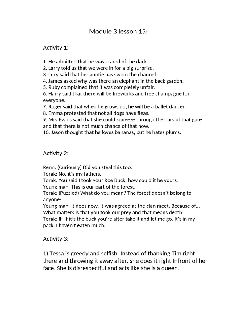 Module 3 Lesson 15 | PDF