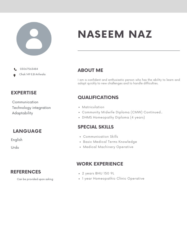 Naseem Naz CV | PDF