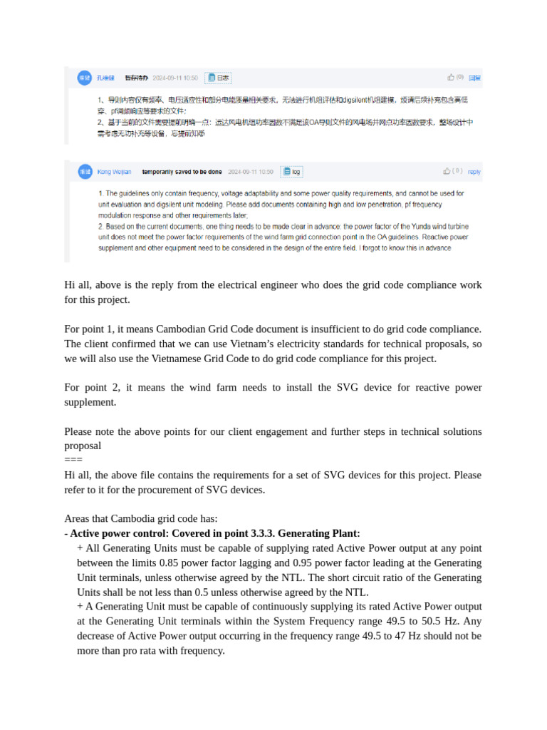 Cambodia Grid Code Compliance Work | PDF | Transformer | Electrical Grid