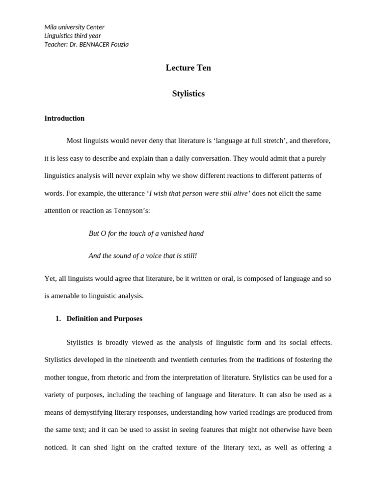 Lecture Ten | PDF | Linguistics | Human Communication