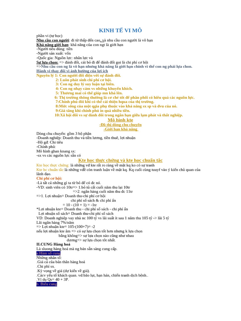 Kinh Tế Vi Mô | PDF