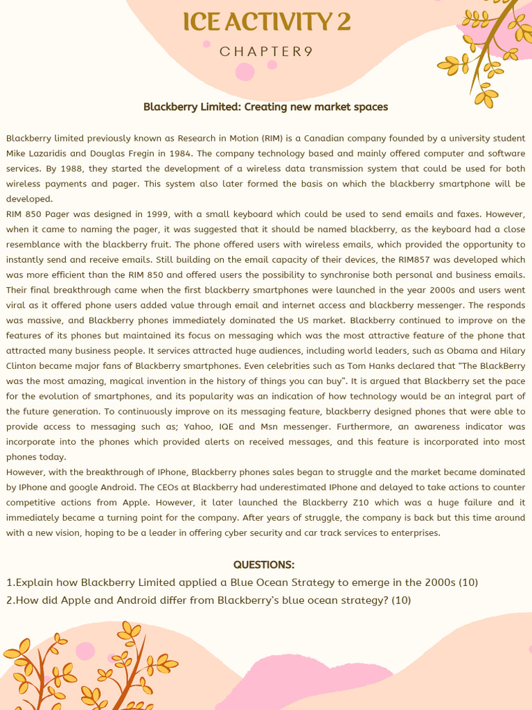 ICE Activity 2 - Chapter 9 | PDF | Blackberry | Black Berry Limited