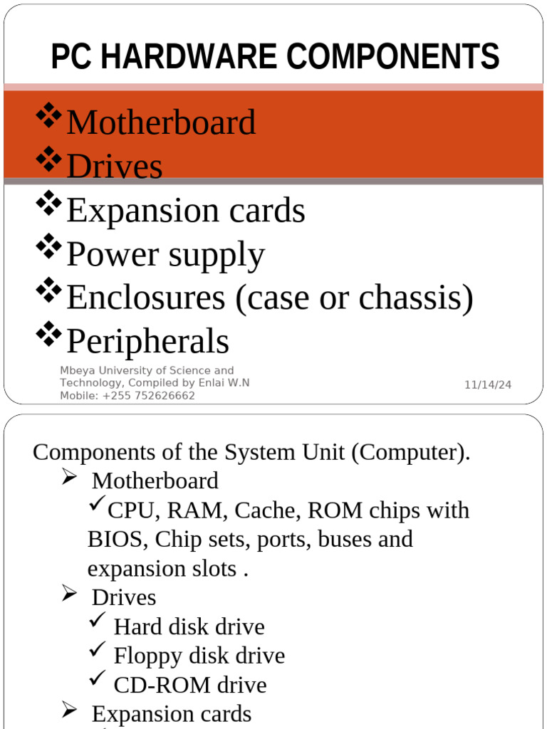 Components of Computer (System Unit) | PDF | Random Access Memory | Read Only Memory
