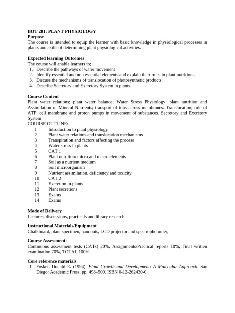 Introduction To Plant Physiology | PDF | Plants | Tissue (Biology)