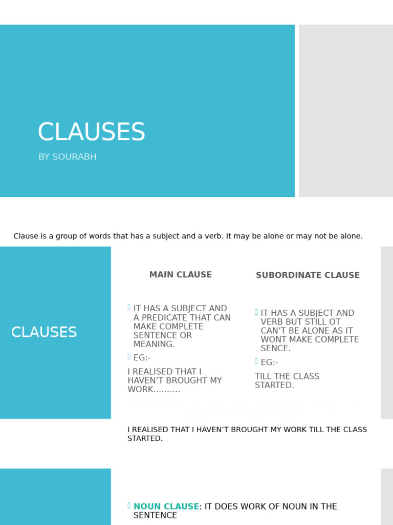 Understanding Main and Subordinate Clauses | PDF