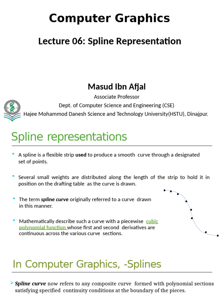 Lecture 6 Spline | PDF | Spline (Mathematics) | Mathematical Objects Lecture 6 Spline | PDF | Spline (Mathematics) | Mathematical Objects