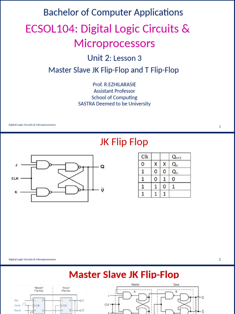 U3L3.1 Master Slave Flip Flops | PDF | Computers