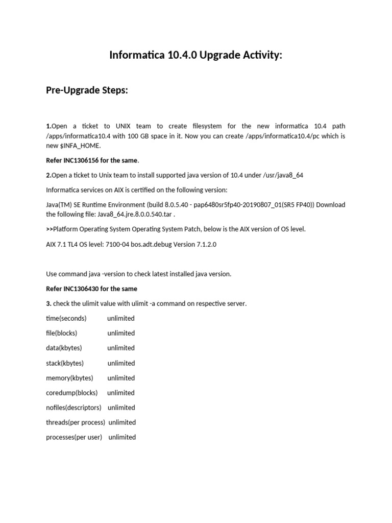 Informatica 10.4.0 Upgrade | PDF | Databases | Operating System