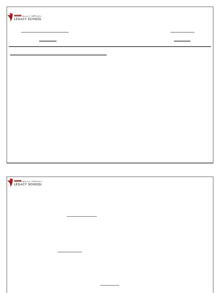 Grade 4 - Term 2 - English Revision Paper | PDF | Linguistics