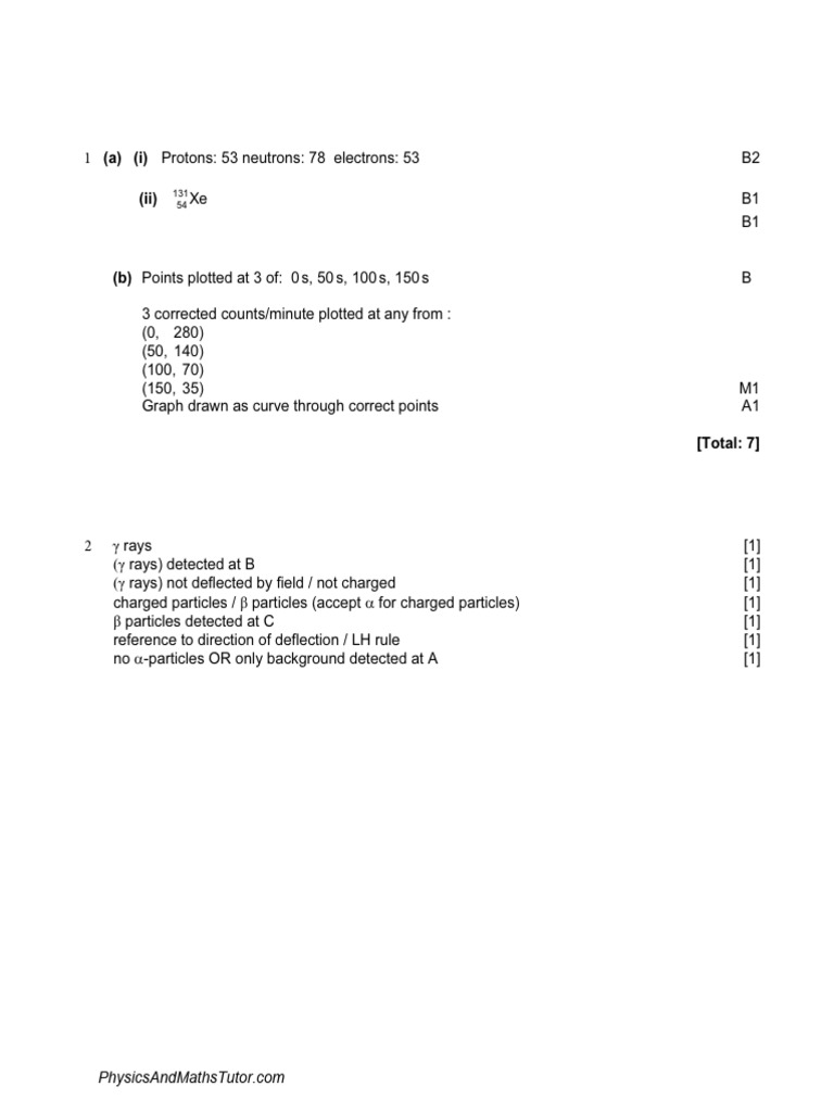 Radioactivity Past Papers MS Compiled | PDF | Ionizing Radiation ...