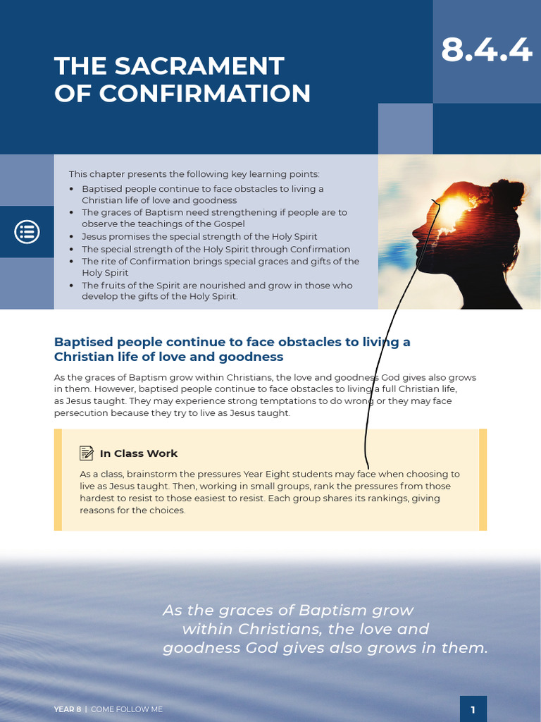 8.4.4 The Sacrament of Confirmation | PDF | Confirmation | Anointing
