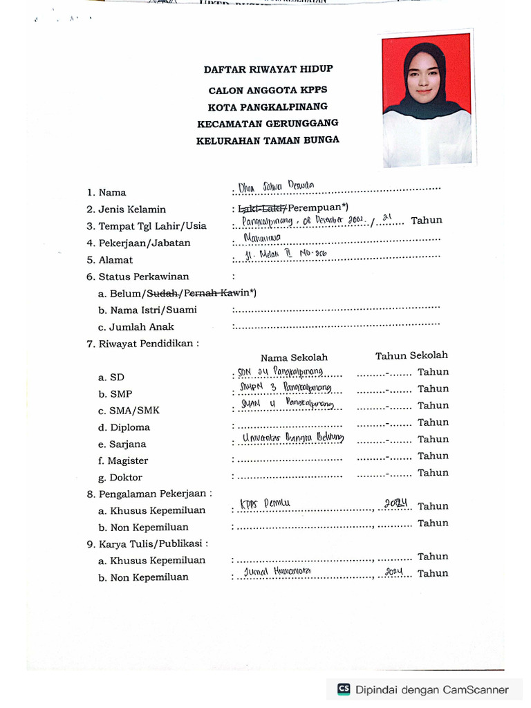 CV Dhea Salwa Deswita | PDF