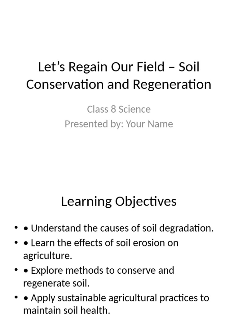 Let S Regain Our Field Science Lesson | PDF | Agriculture | Soil