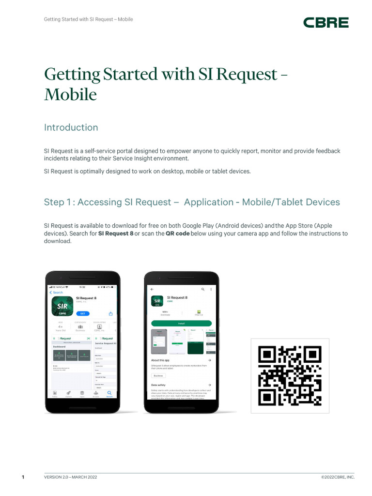 Getting Started With SI Request - Mobile | PDF