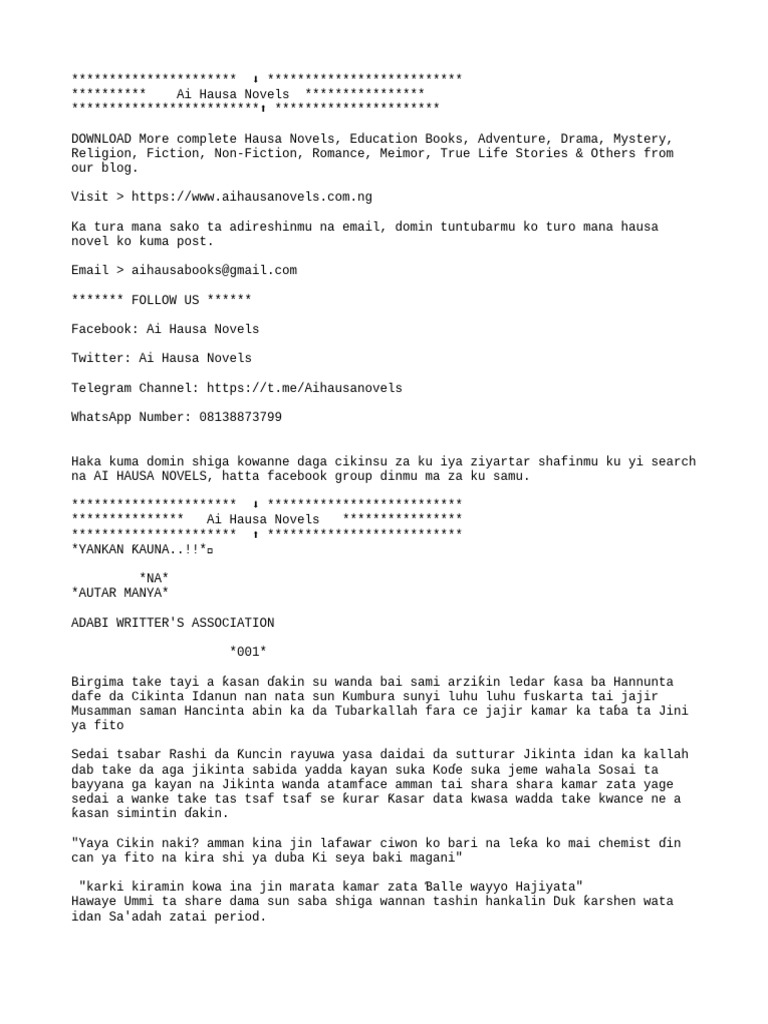 YANKAN ƘAUNA..! by Autar Manya (WWW - Aihausanovels.com) | PDF