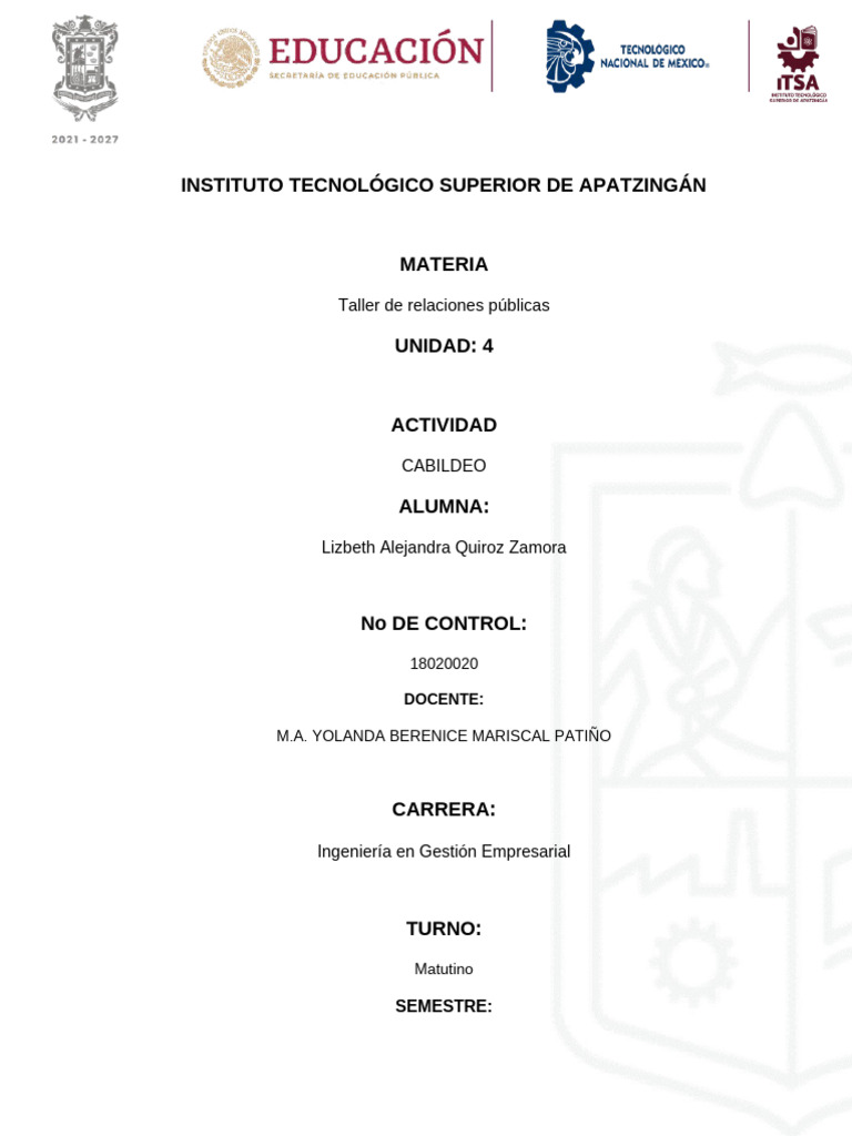 Ev-U4-Ensayo Del Tema CABILDEO | PDF | Grupo de defensores | Ciencias Políticas