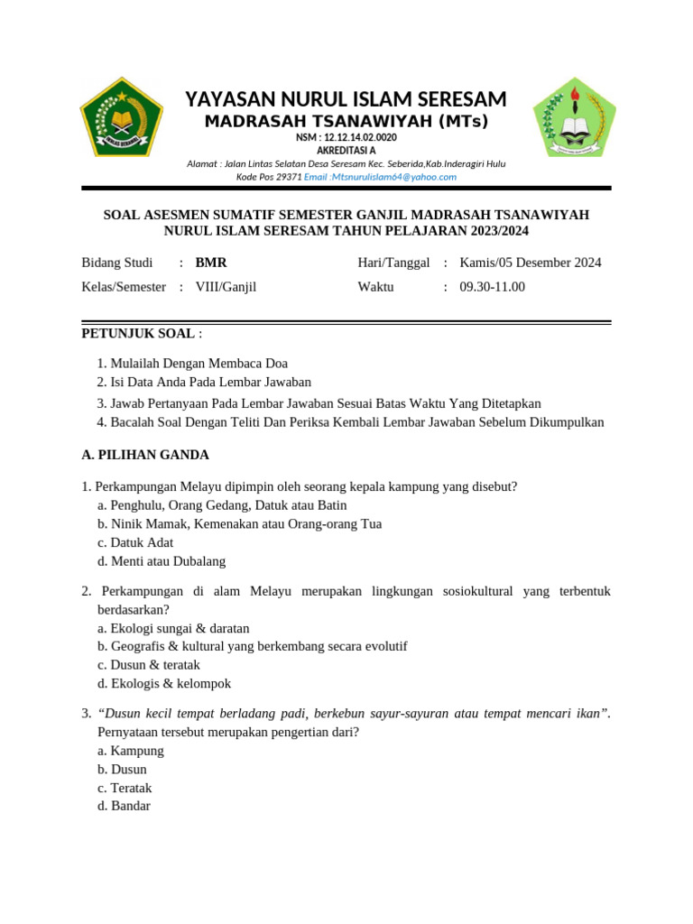 Soal BMR VIII-I | PDF