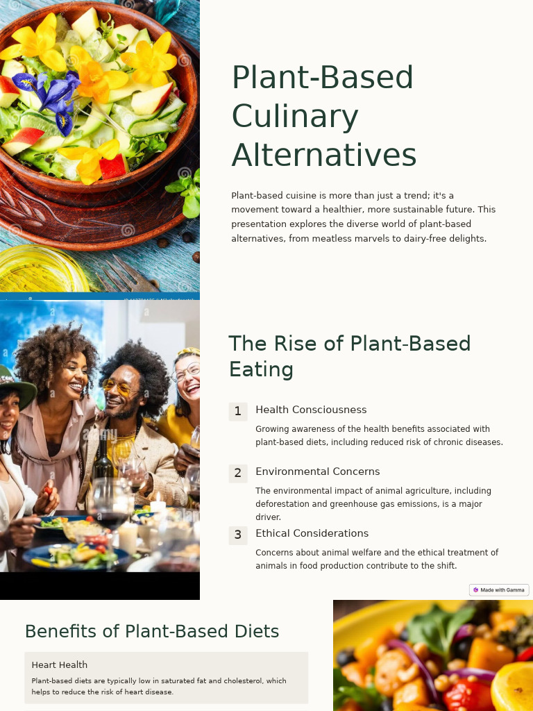 Plant Based Culinary Alternatives | PDF | Foods | Taste