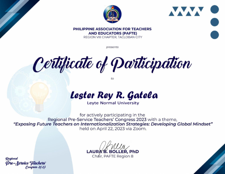 Lester Rey Gatela Certificate | PDF