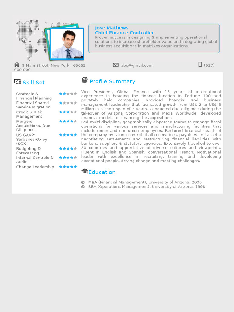 Global Finance VP with Proven Success | PDF | Mergers And Acquisitions ...