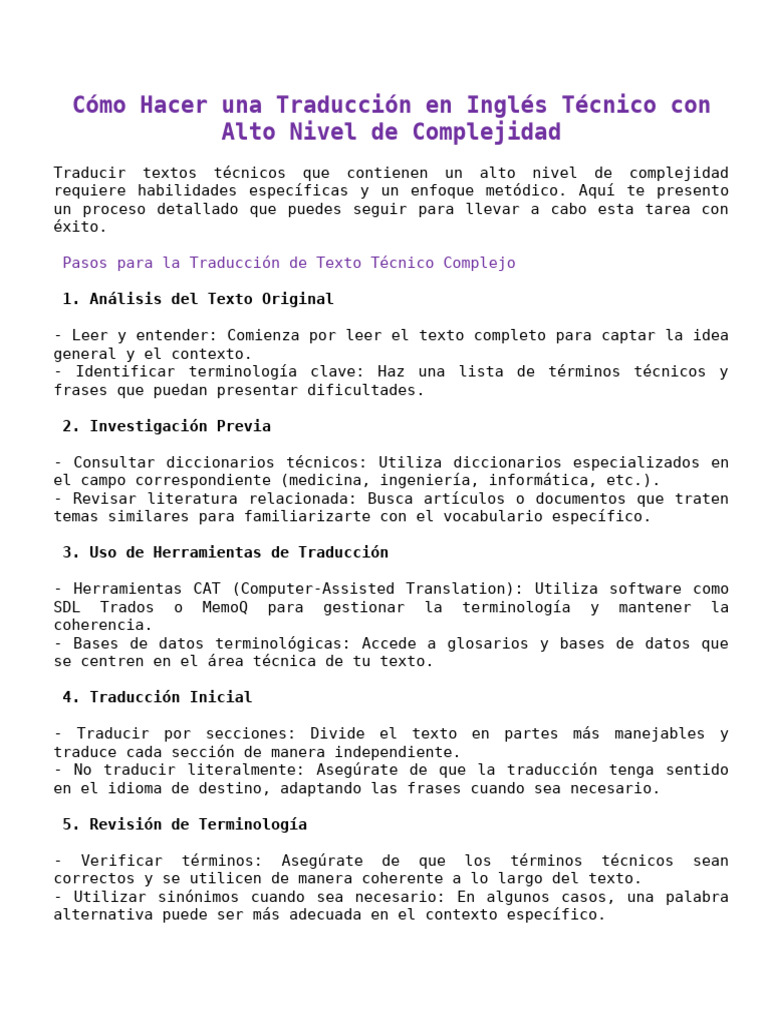 Cómo Hacer Una Traducción en Inglés Técnico Con Alto Nivel de ...
