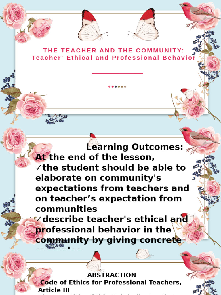 Teacher Ethical and Professional Behavior | PDF | Social Psychology