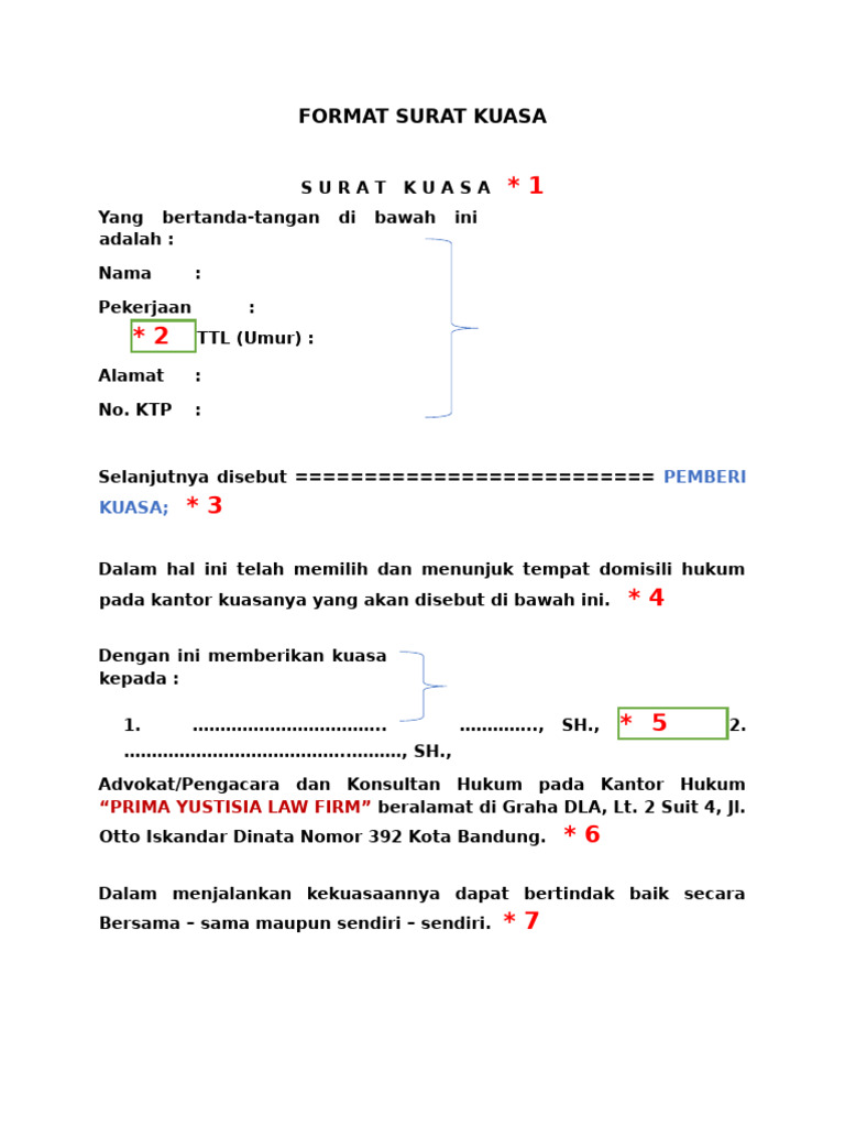 Contoh Dan Format Surat Kuasa Dan Gugatan | PDF