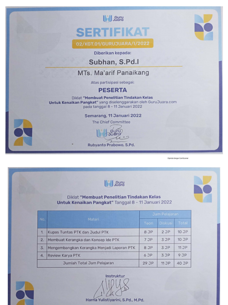 Sert. Guru Juara | PDF