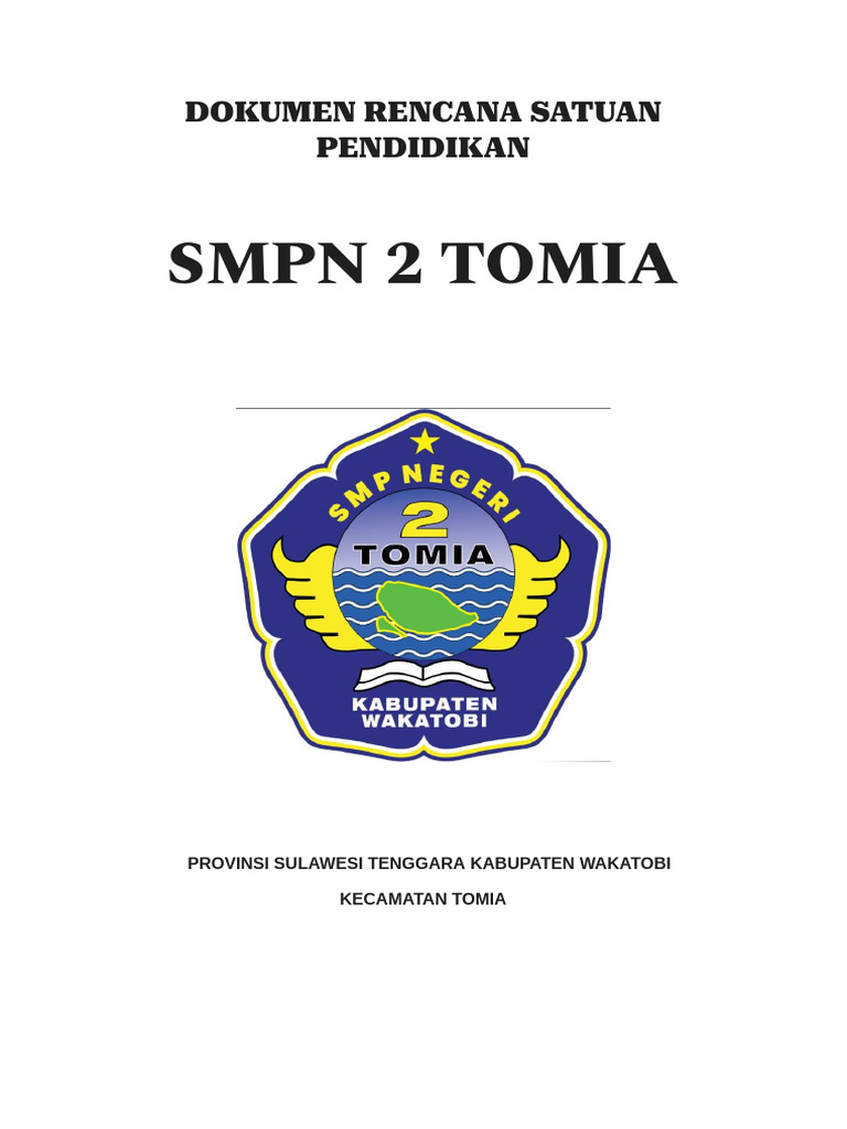 DOKUMEN RENCANA SATUAN PENDIDIKAN SMPN 2 TOMIA | PDF
